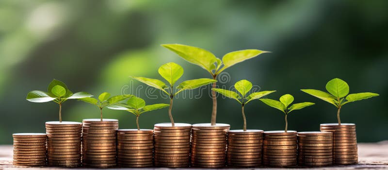 Investment Concept. Tree Grow Up on Money Stack Stock Image - Image of ...