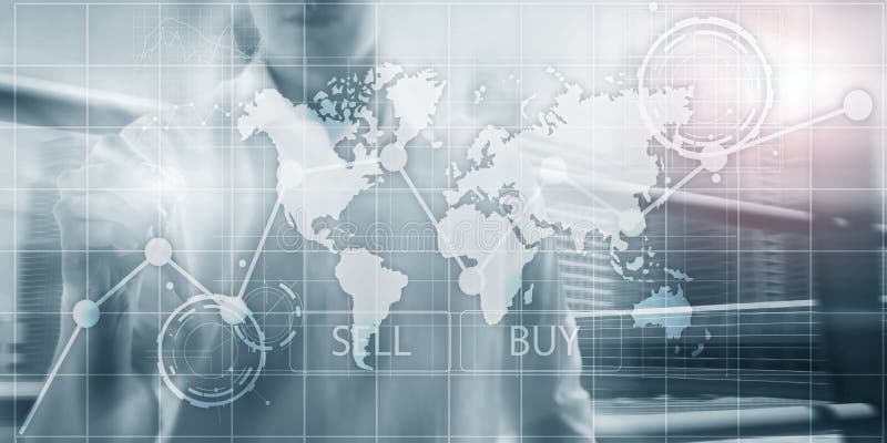 Investment Financial Chart Graphs. Intelligence Dashboard Sell and Buy ...