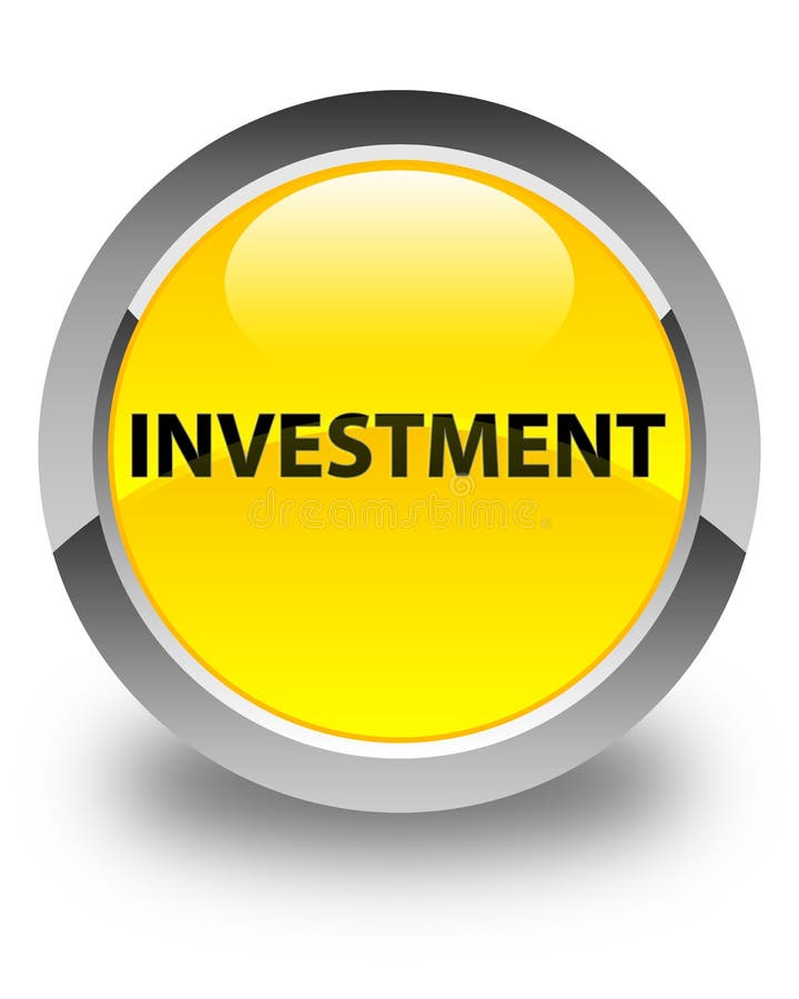 Investment Glossy Yellow Round Button Stock Illustration - Illustration ...