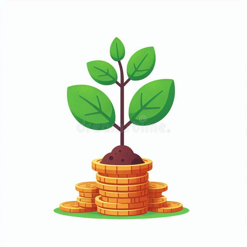 Investment Grow Seed with Coin Stack Concept Stock Illustration ...