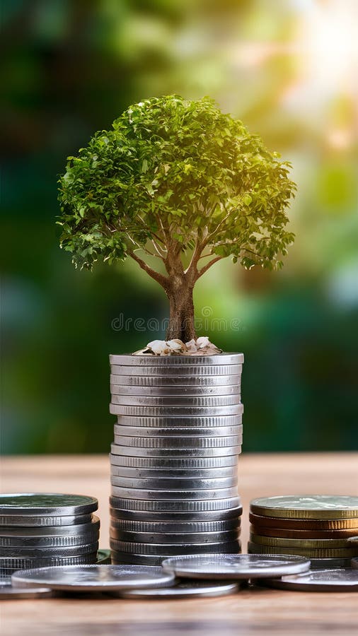 Investment Growth Concept with Stack of Coins and Tree Stock ...