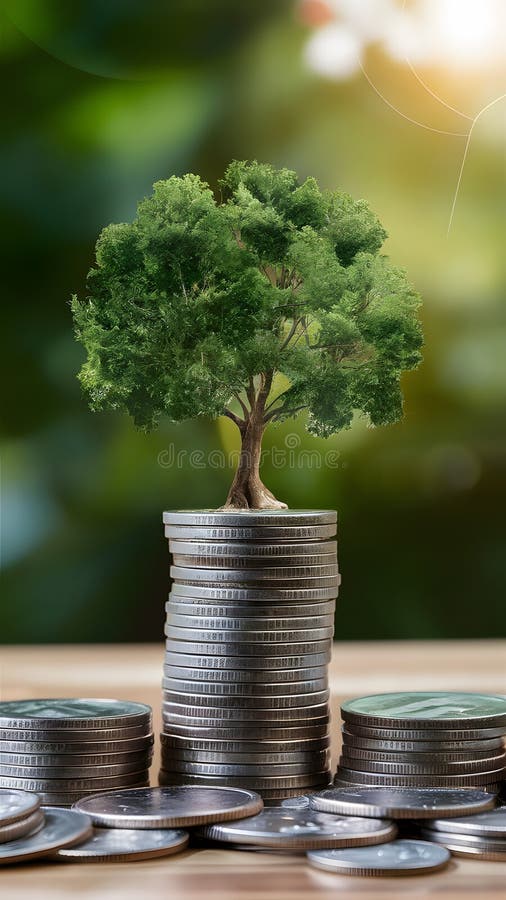 Investment Growth Concept with Stack of Coins and Tree Stock ...