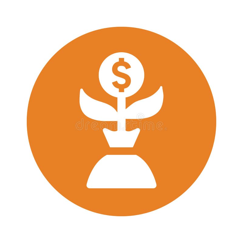 Investment Growth Icon Orange Color Vector Eps Stock Vector
