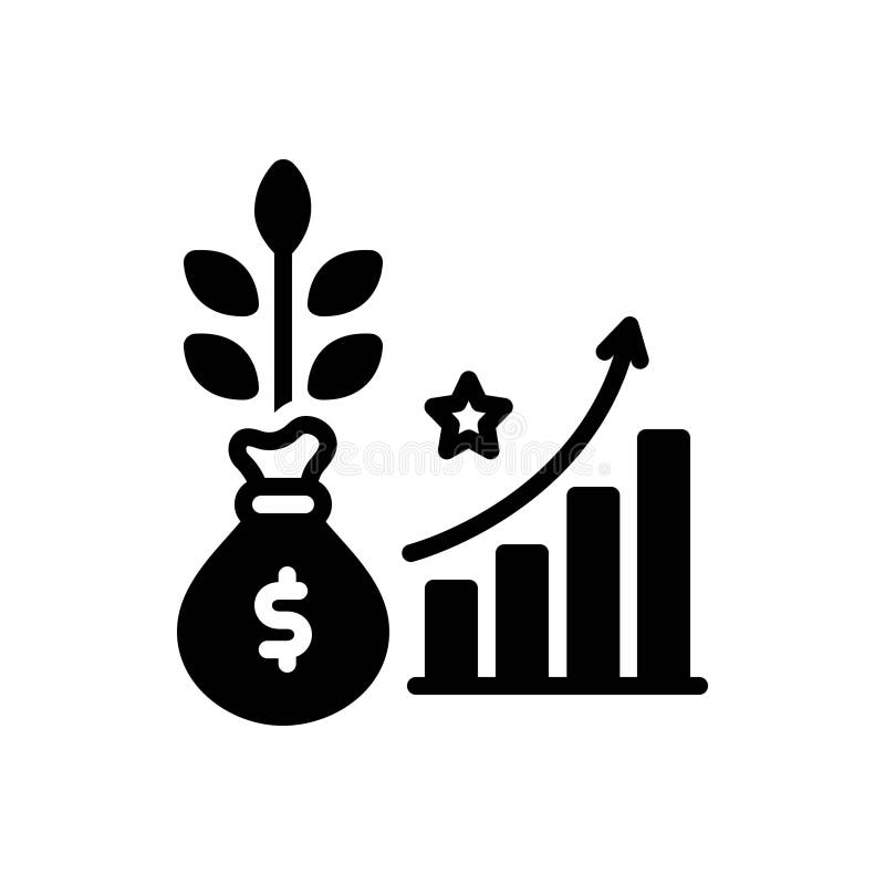 Black Solid Icon for Investment, Growth and Finance Stock Vector ...
