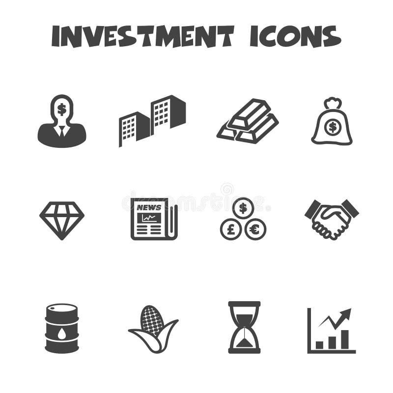 Investment icons stock vector. Illustration of black - 39322455