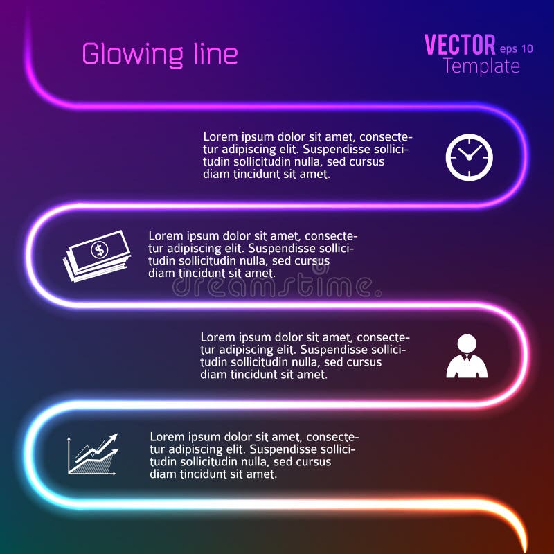 Investment Income Concept Glowing Background Loop Stock Vector ...