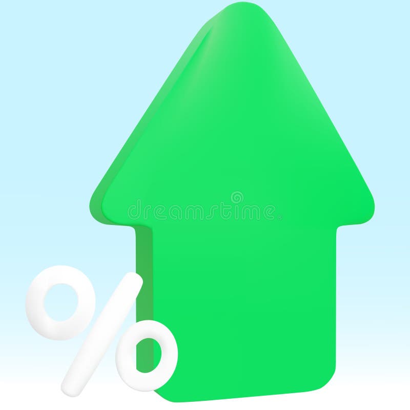 Investment Index Green Growth with Percent 3d Vector Isolated Stock ...