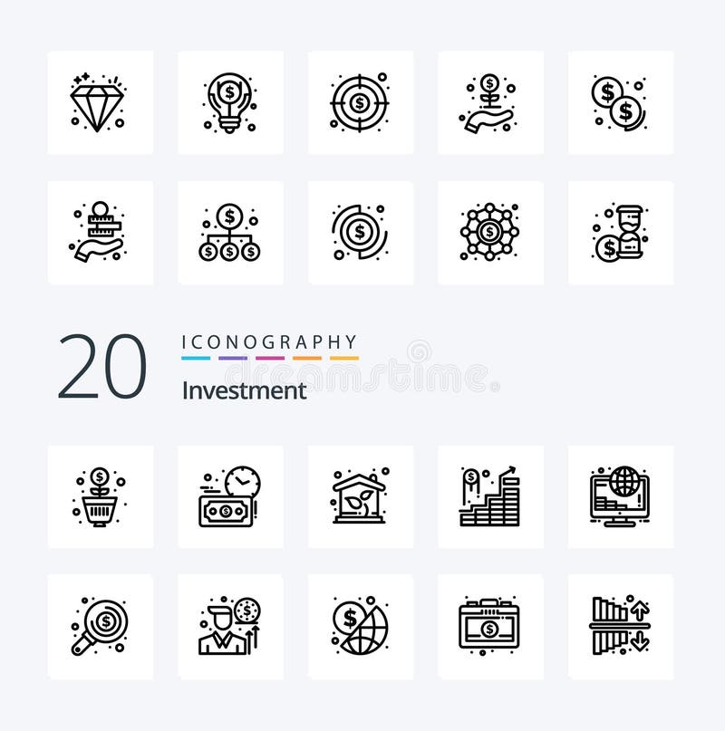 20 Investment Line Icon Pack Like Payment Investment House Successful ...