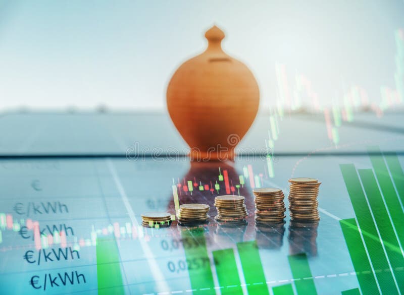 Investment and Money Saved by Using Energy with Solar Panel Stock Photo ...