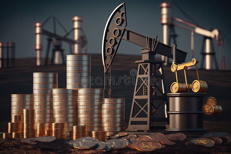 Stacks of Oil Barrels in Oil Refinery Warehouse. Neural Network Generated Art Stock Illustration ...