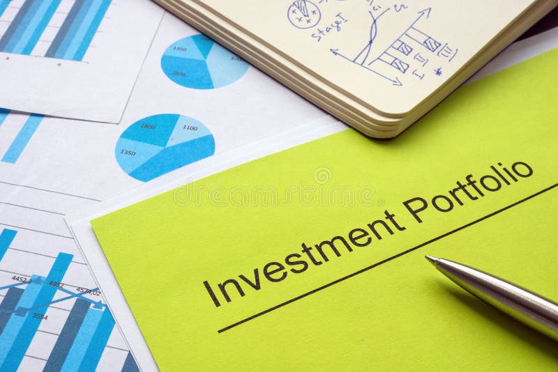 Investment Portfolio and Report with Charts and Graphs. Stock Photo ...