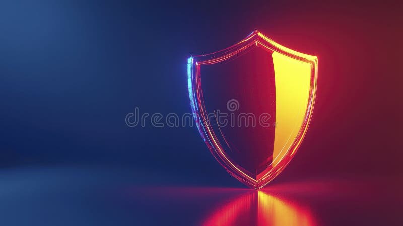 Investment Protection Concept Featuring Softly Lit Shield Digital ...