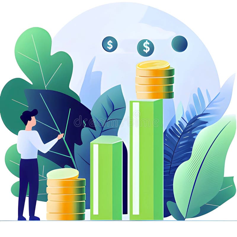 Investment Returns Represented by Increasing Coin Stacks Stock ...