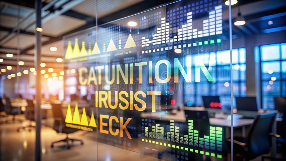 Investment Risk Warning Prominently Displayed on a Virtual Screen in a ...