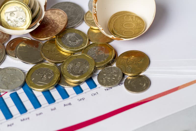 Investment Startup Illustrated with Coins, Egg Shell, and Progress ...