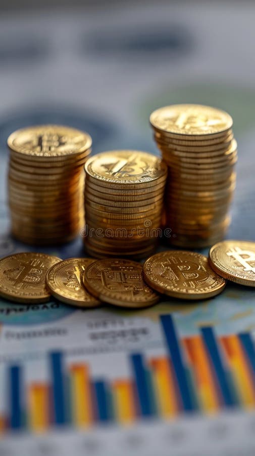 Investment Strategy Gold Coins Atop a Business Oriented Bar Chart Stock ... Investment Strategy Gold Coins Atop a Business Oriented Bar Chart Stock ...