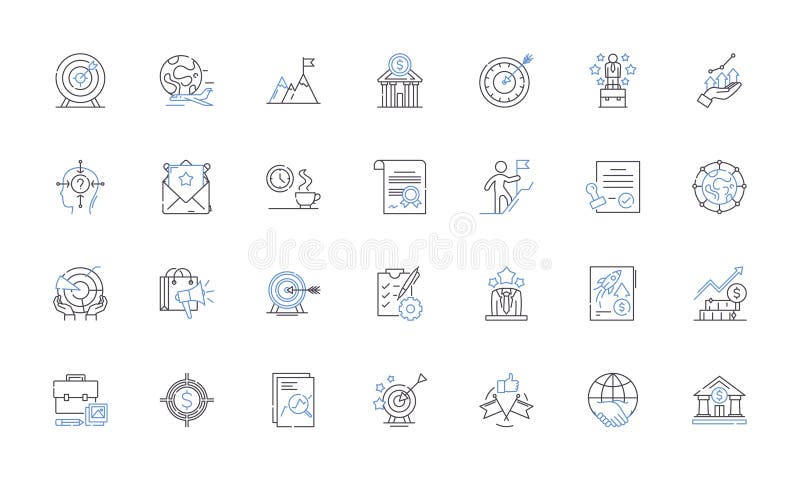 Investment Strategy Line Icons Collection. Diversification, Asset ... Investment Strategy Line Icons Collection. Diversification, Asset ...