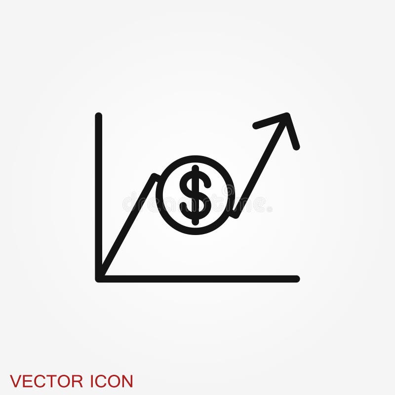 Investments Icon. Graph Growth Graphics Vector Icon Isolated on ...
