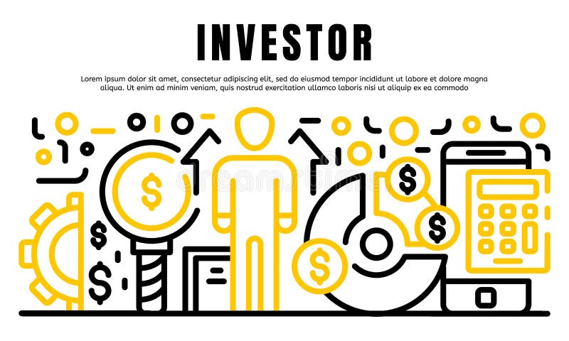 Investor Banner, Outline Style Stock Vector - Illustration of investor ...