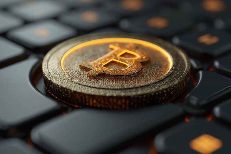 Investor Clicks on Button with Bitcoin Logo Stock Photo - Image of ...