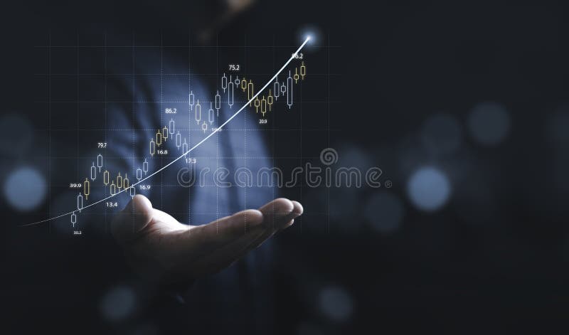 Investor Hand Holding Technical Graph Chart of Stock Market for Trader ...