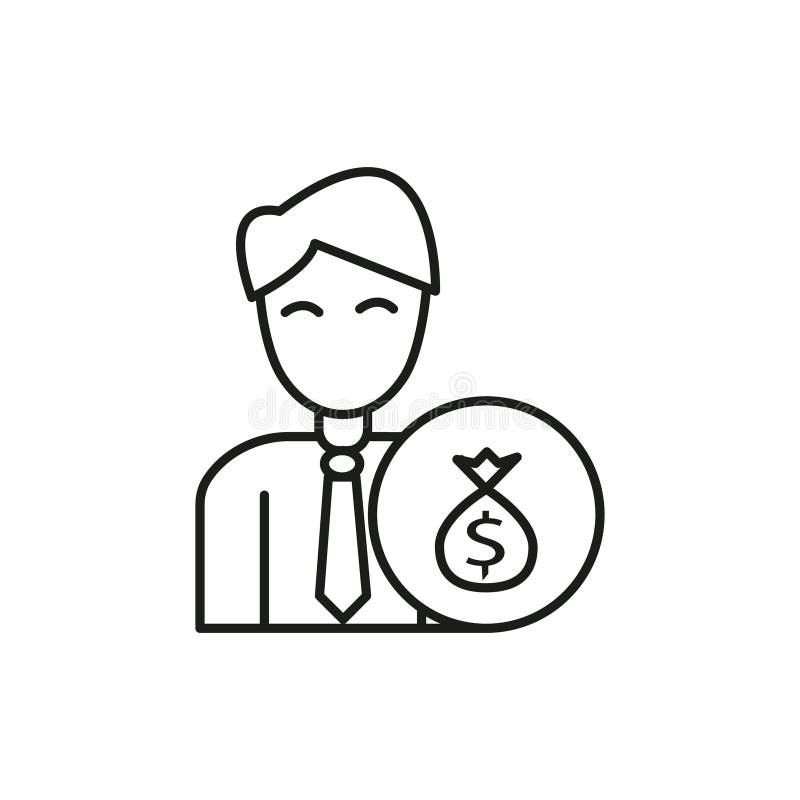 Investor Icon Flat Line Symbol Set Stock Illustration - Illustration of ...