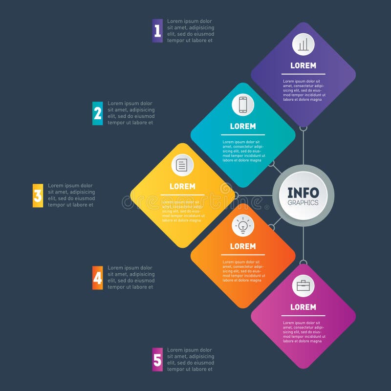 Investor Presentation with 5 Steps. Best for Diagram or Business Stock ...