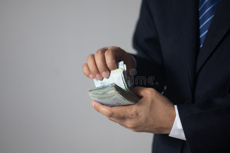 Investors are Counting Banknotes in Their Hands Stock Image - Image of ...