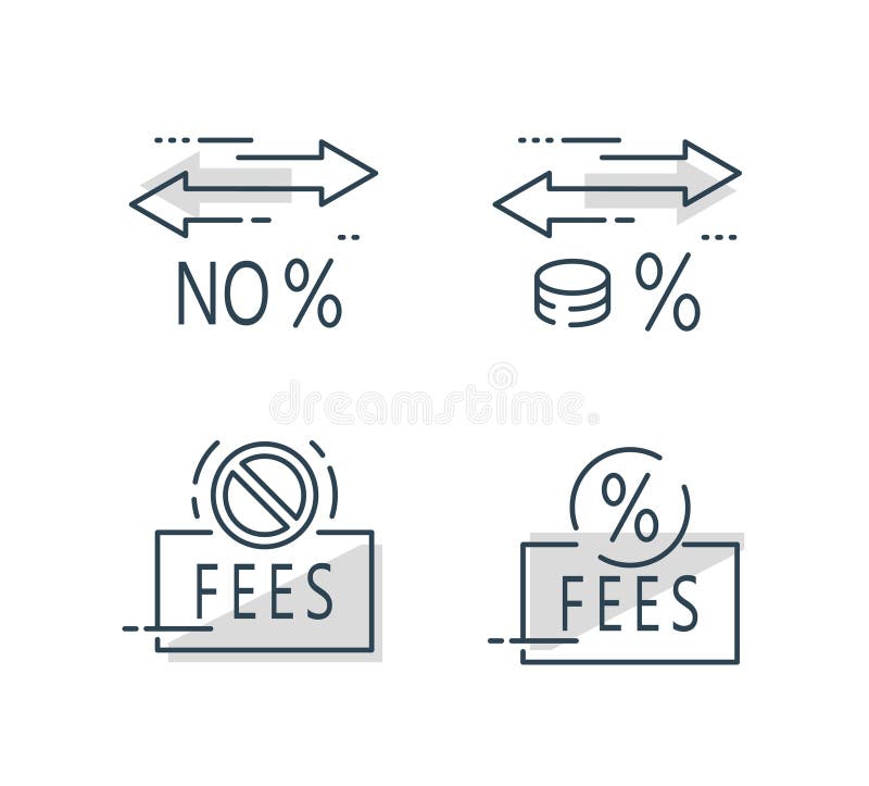 Zero Commission, Low Percentage Payment Stock Vector - Illustration of ...