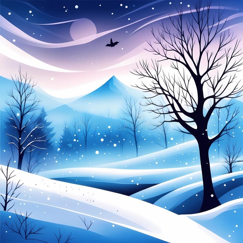 Invierno. Hermosa Imagen Vectorial Del Invierno Stock de ilustración ...