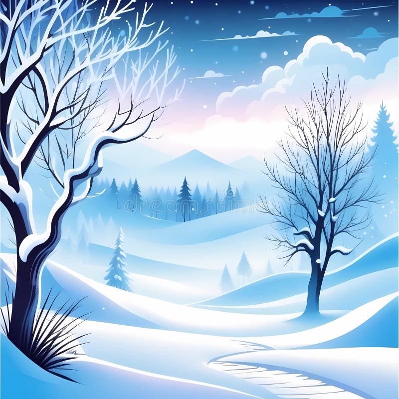 Invierno. Hermosa Imagen Vectorial Del Invierno Stock de ilustración ...