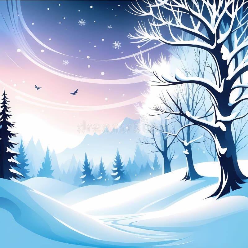 Invierno. Hermosa Imagen Vectorial Del Invierno Stock de ilustración ...