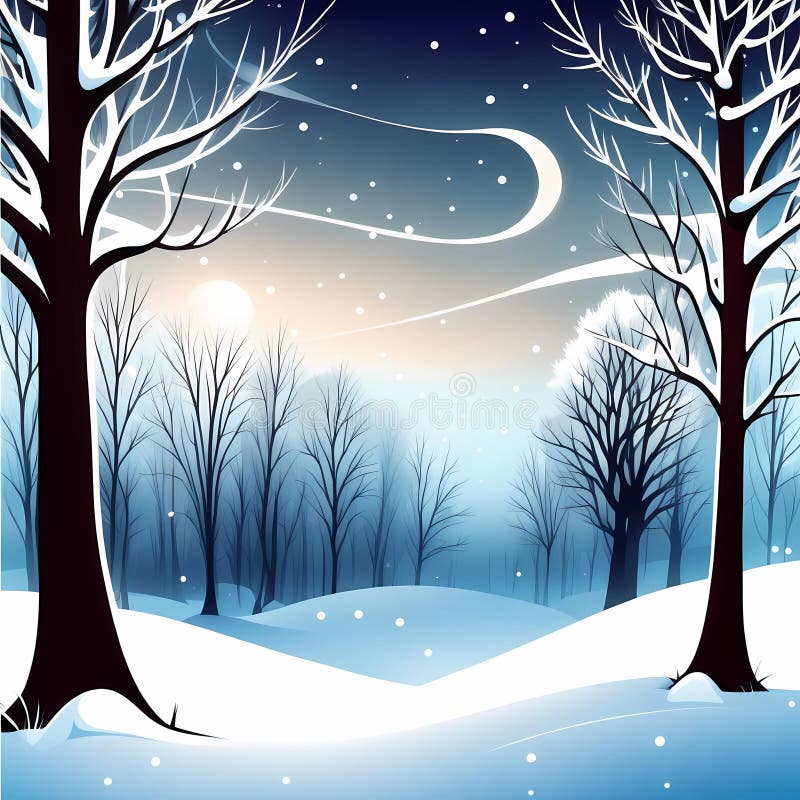 Invierno. Hermosa Imagen Vectorial Del Invierno Stock de ilustración ...