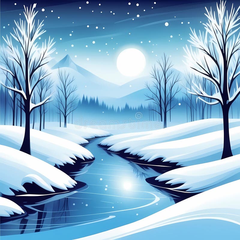 Invierno. Hermosa Imagen Vectorial Del Invierno Stock de ilustración ...