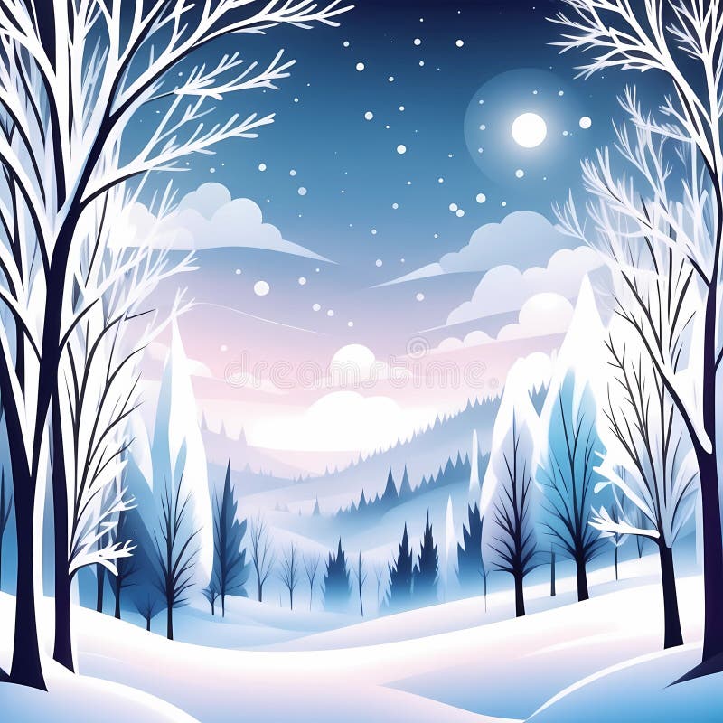 Invierno. Hermosa Imagen Vectorial Del Invierno Stock de ilustración ...