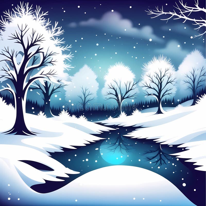 Invierno. Hermosa Imagen Vectorial Del Invierno Stock de ilustración ...