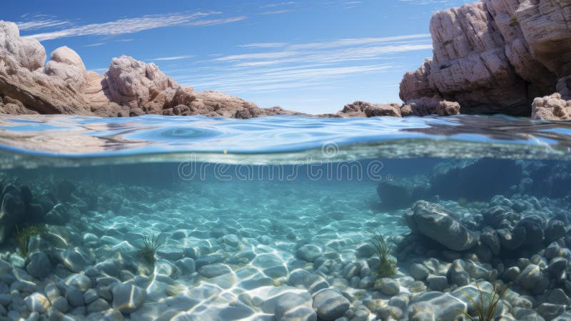 The Invigorating Embrace of a Swim in Crystal-Clear Waters. Generative ...