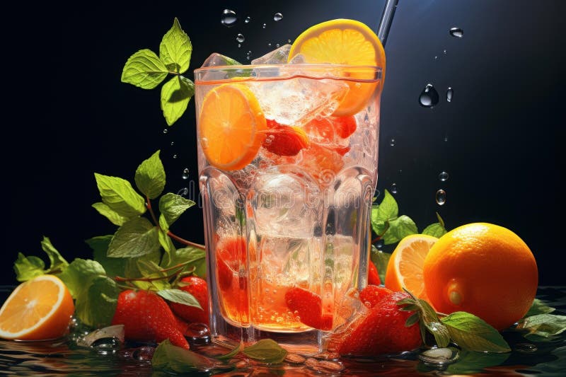 Invigorating Refreshing Cool Drink. Generate Ai Stock Illustration ...