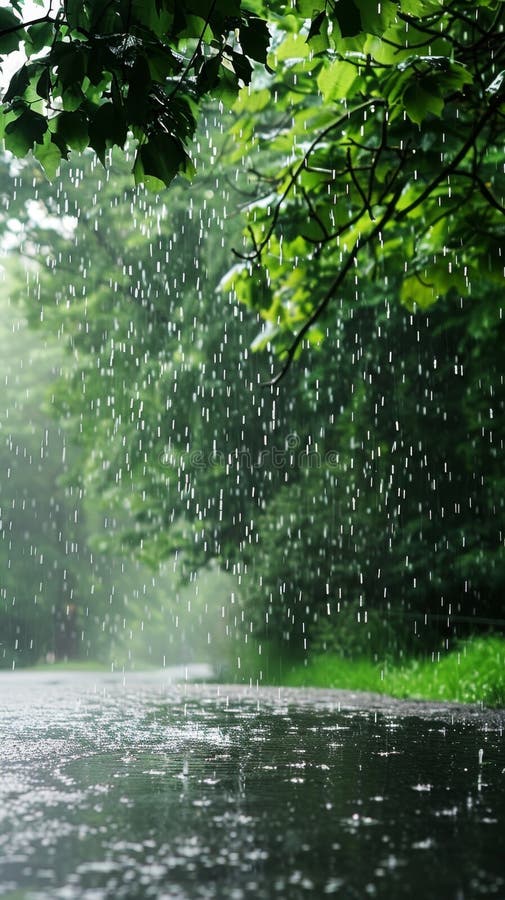The Invigorating Scent of Fresh Rain on a Spring Day Stock Illustration ...