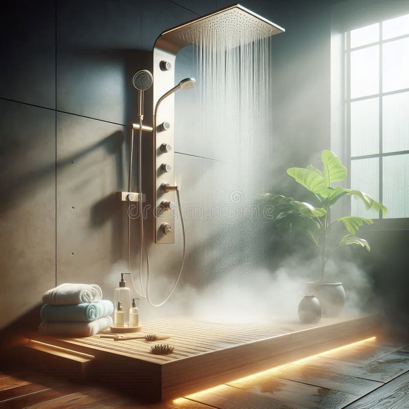 Invigorating Shower with Cooling Mist a Shower Setup with Invi Stock ...