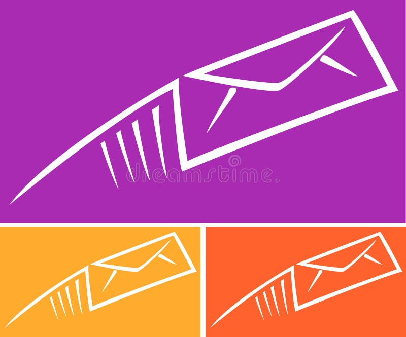 Invio Di Icone in Bianco a Struttura Espressa Su Sfondi a Colori ...