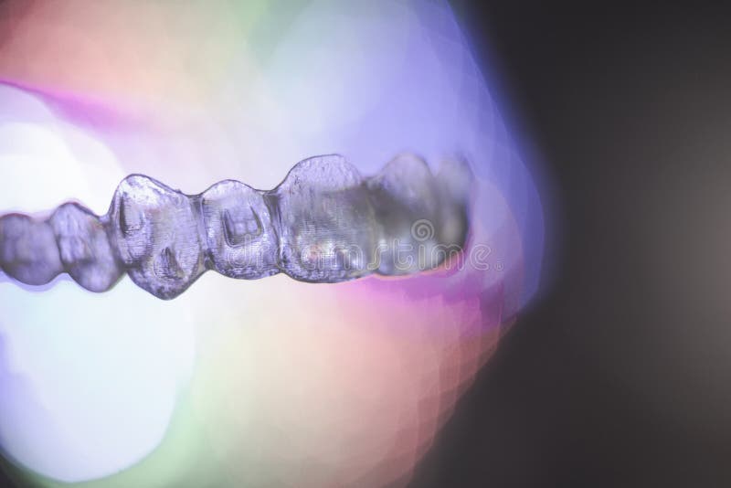 Invisible Dental Orthodontics on Colored Background Stock Image - Image ...