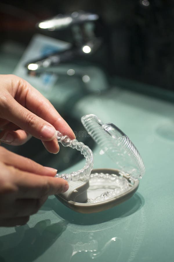 Invisible Dental Teeth Brackets Tooth Plastic Braces Stock Image ...