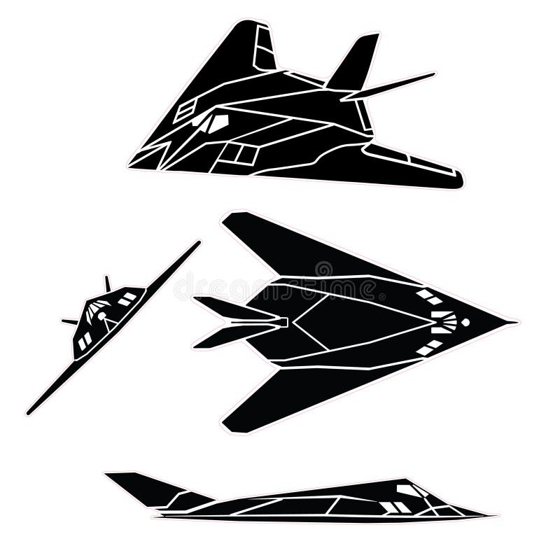 Invisible Fighter Jet Vector Set Stock Vector - Illustration of diagram ...