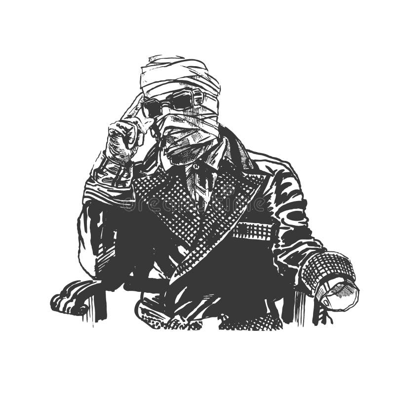 Invisible Man. Hand Drawn Grunge Vector Sketch Stock Vector ...