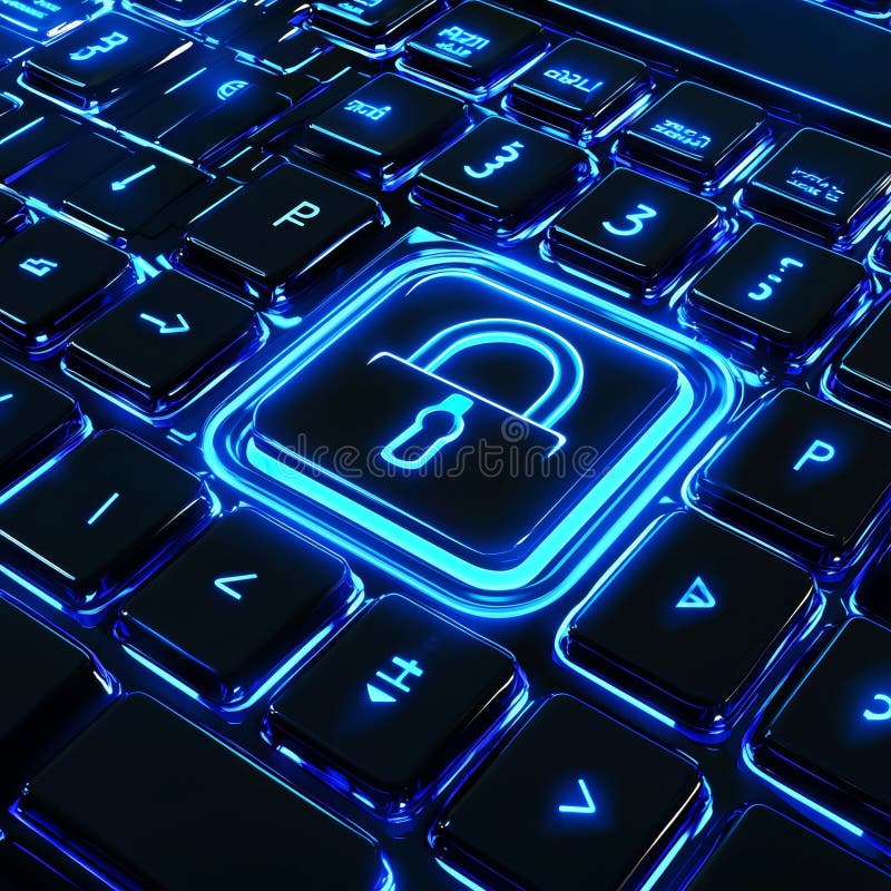 An Invisible Padlock is Displayed on a Keyboard, Symbolizing Digital ...