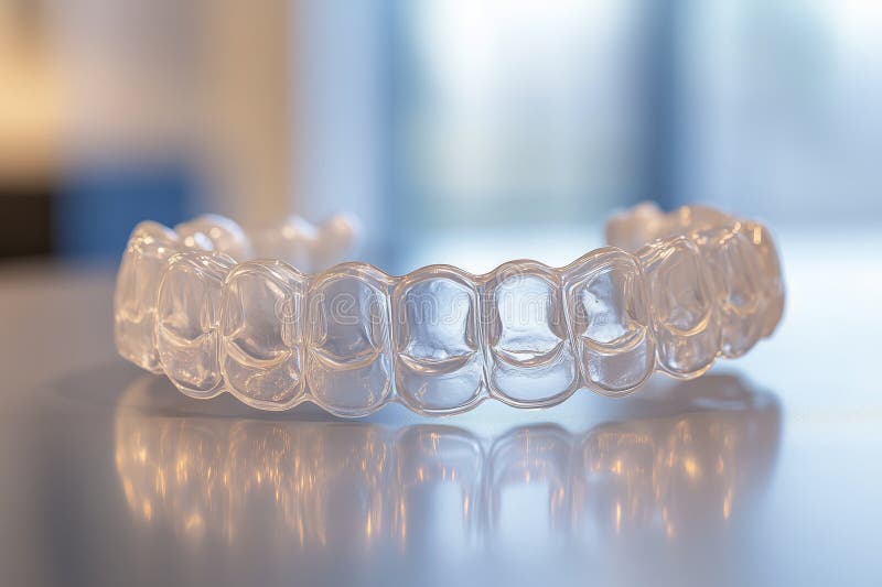 Invisible Plastic Aligner Resting on a Reflective Surface is ...