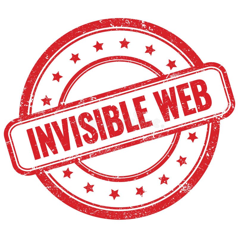 INVISIBLE WEB Text on Red Grungy Round Rubber Stamp Stock Illustration ...