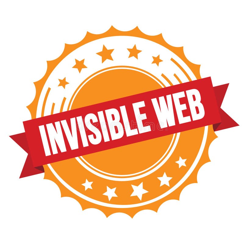 INVISIBLE WEB Text on Red Orange Ribbon Stamp Stock Illustration ...
