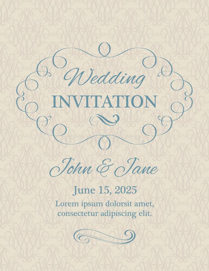 Invitation stock vector. Illustration of decorative, filigree - 49667520